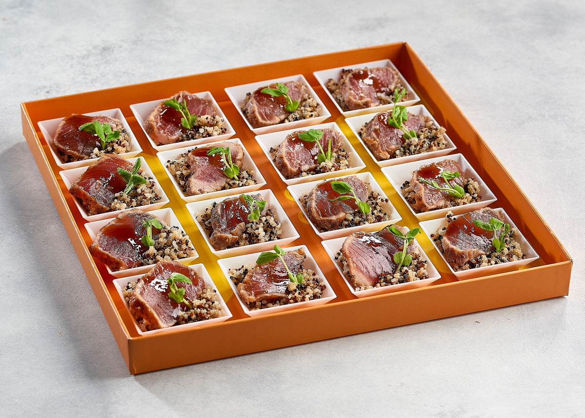 Mini Seared Tuna on Quinoa Plates – breakfastandcomfort